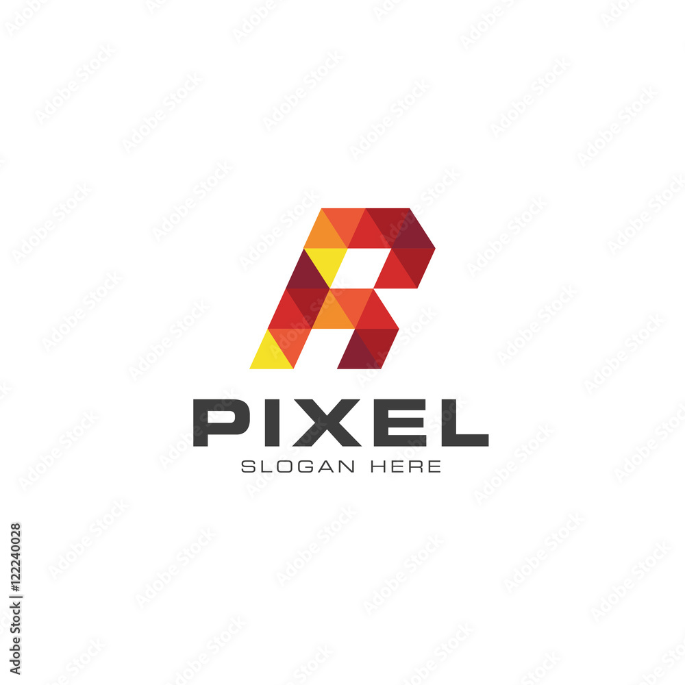 Modern Pixelated Logo template vector Stock Vector | Adobe Stock
