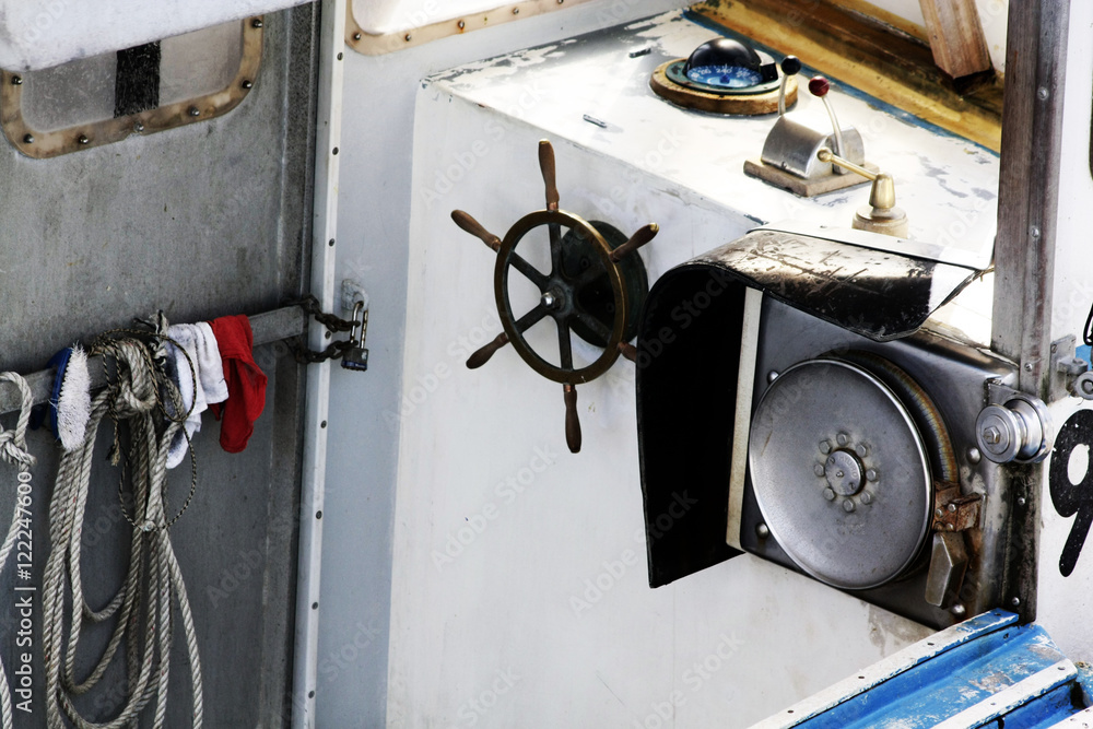 A Boats Work Space. This captain's control room " The Ships Bridge" on ...