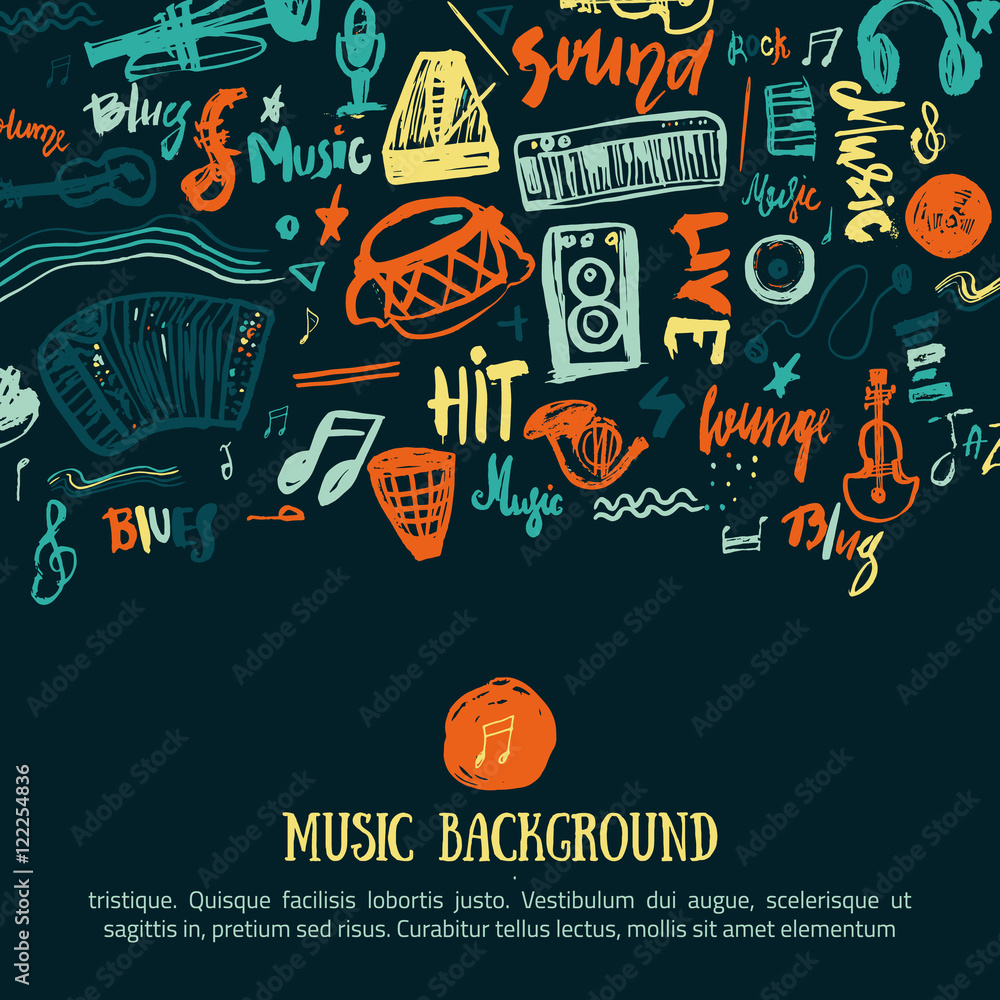 Music festival vector background. Can be used for printable concert ...