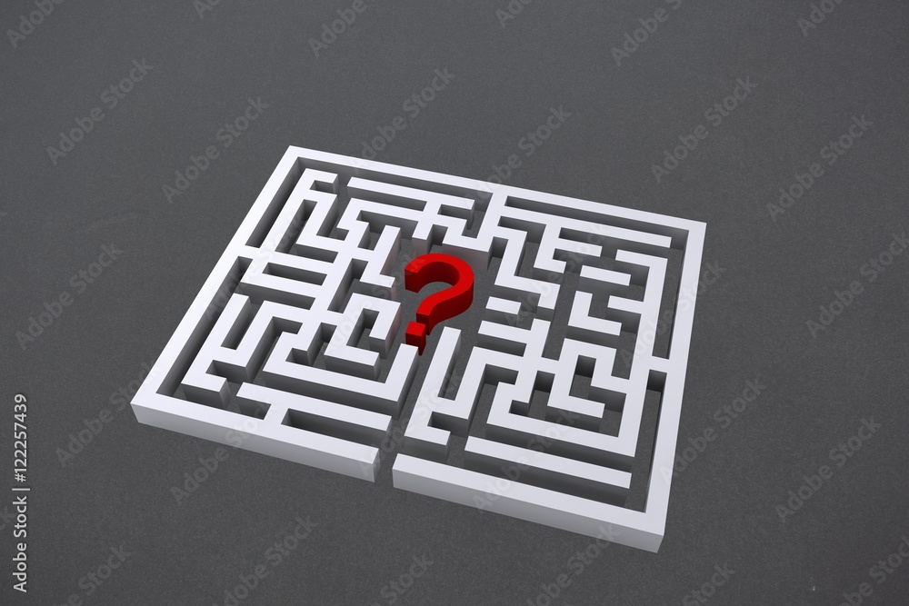 question mark in center of maze graphic Stock Illustration | Adobe Stock