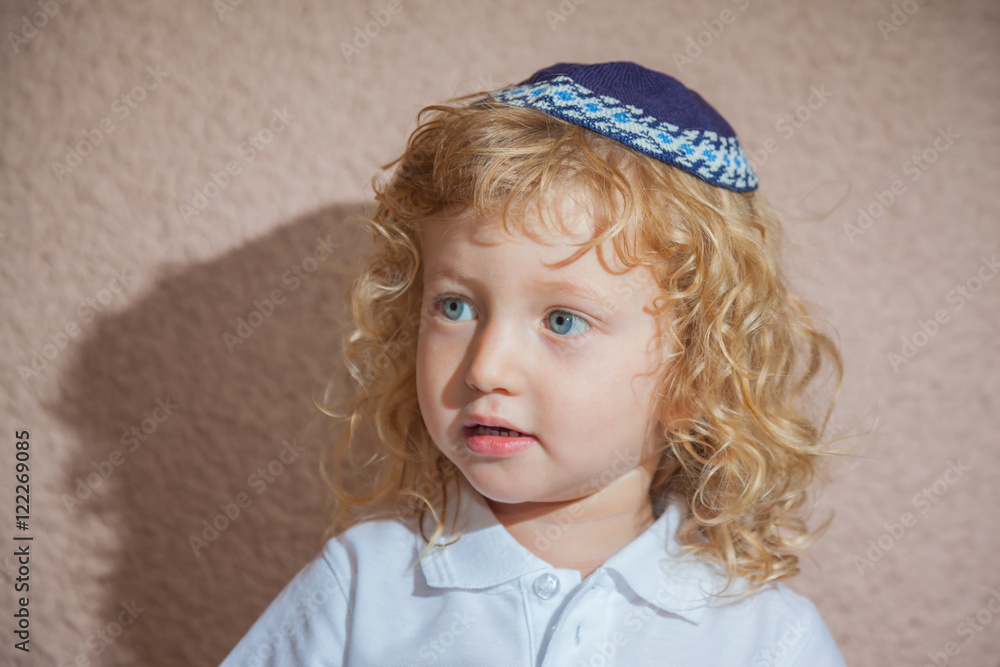 Adorable Jewish child Stock Photo | Adobe Stock