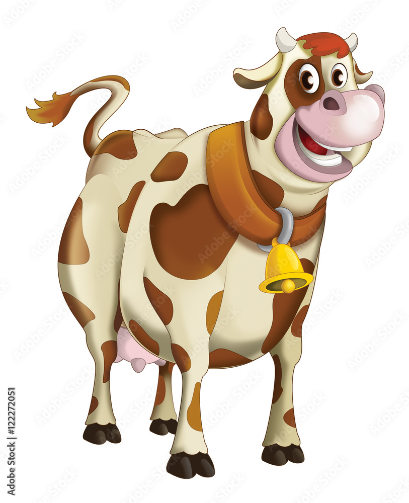 Cartoon happy cow - isolated - illustration for children Stock ...
