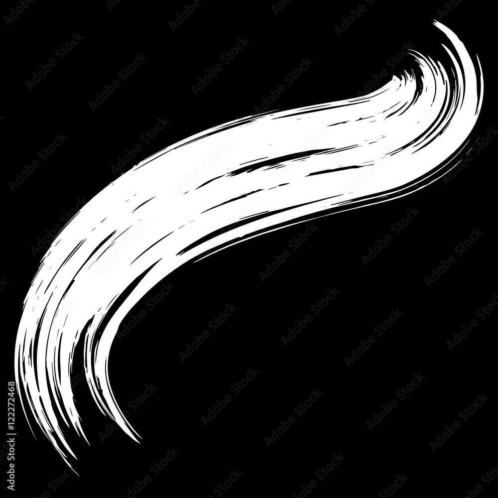Grunge hand drawn black paintbrush. Curved brush stroke Stock Vector ...