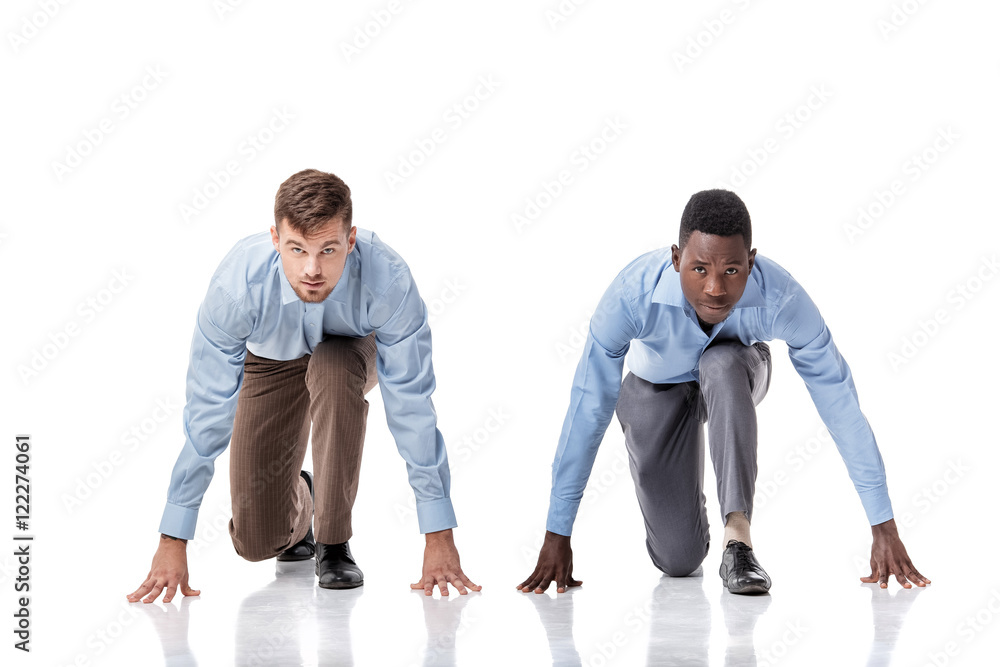 two businessmen on the start line Stock Photo | Adobe Stock