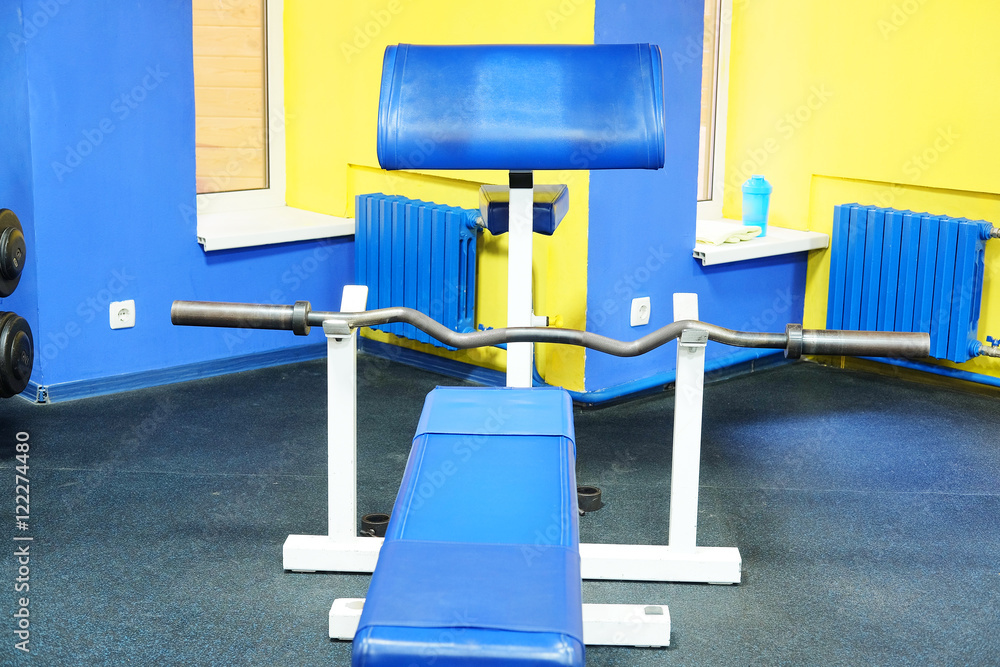 Interior of a fitness hall with sport equipment Stock Photo | Adobe Stock