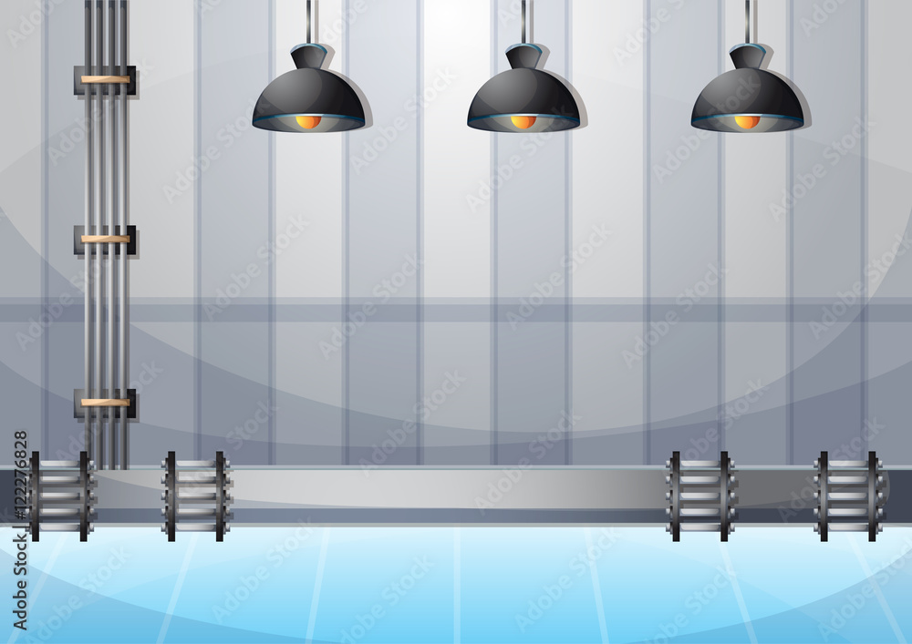 cartoon vector illustration water pipe wall with separated layers in 2d ...