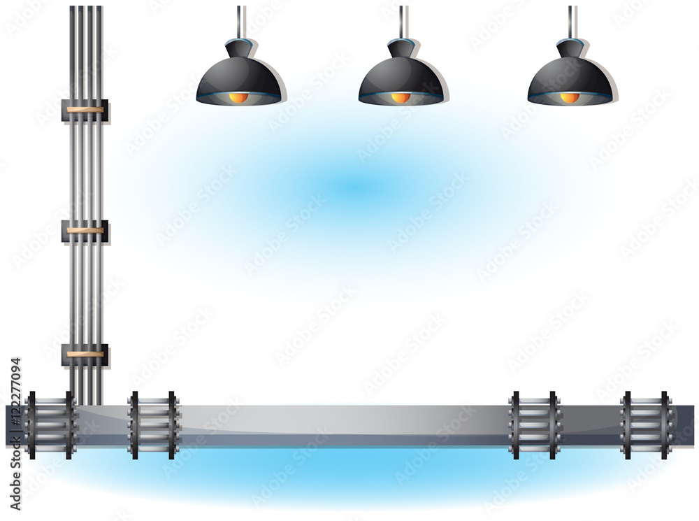 cartoon vector illustration water pipe wall with separated layers in 2d ...