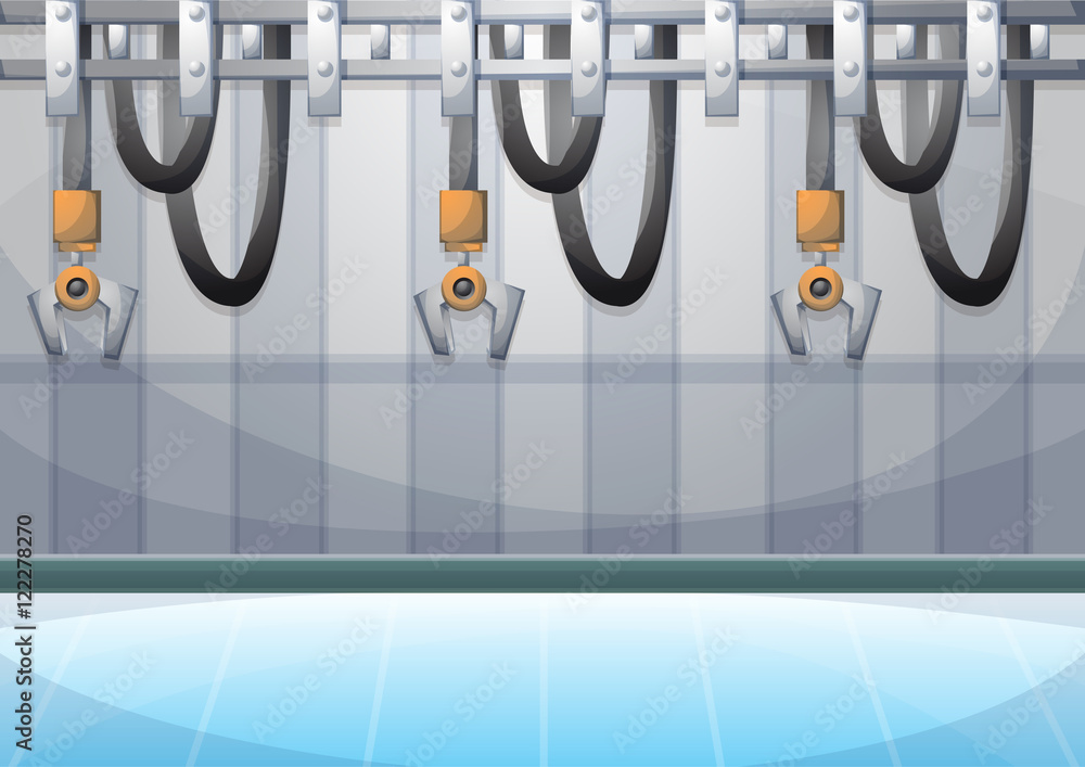 cartoon vector illustration interior factory room with separated layers ...