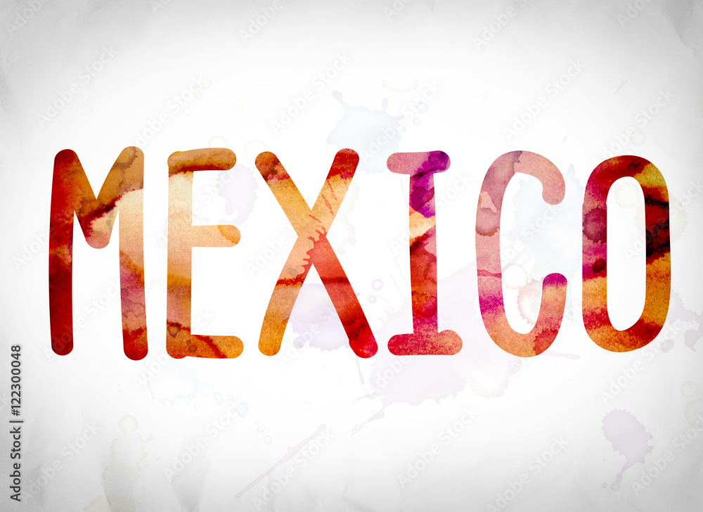 Mexico Concept Watercolor Word Art Stock-Illustration | Adobe Stock