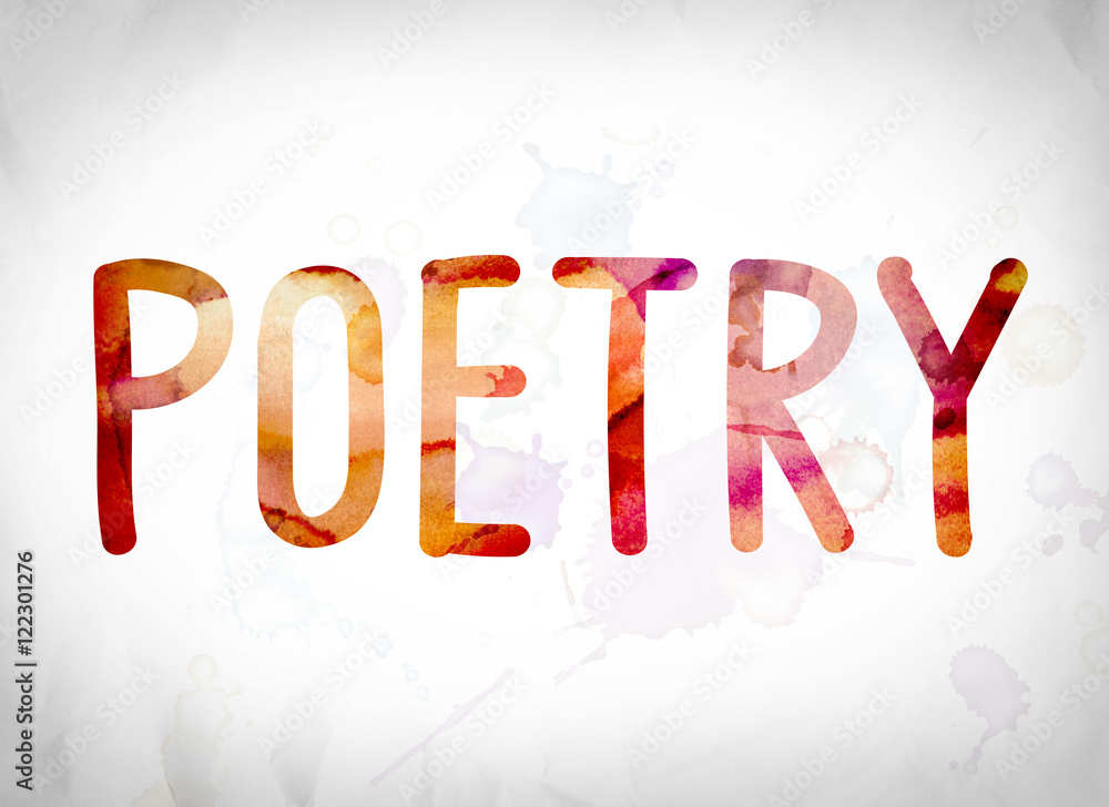 Poetry Concept Watercolor Word Art Stock Illustration | Adobe Stock