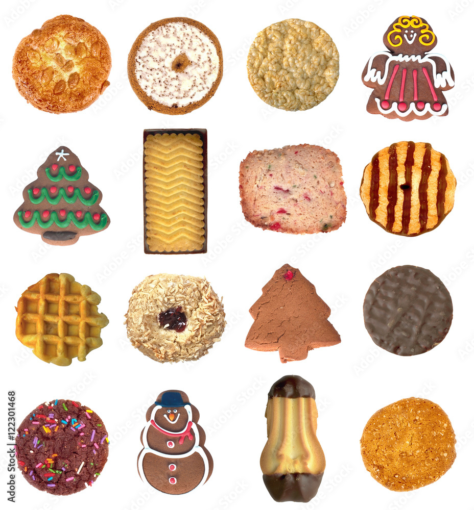 Set of biscuits of different shapes and flavors Stock Photo | Adobe Stock