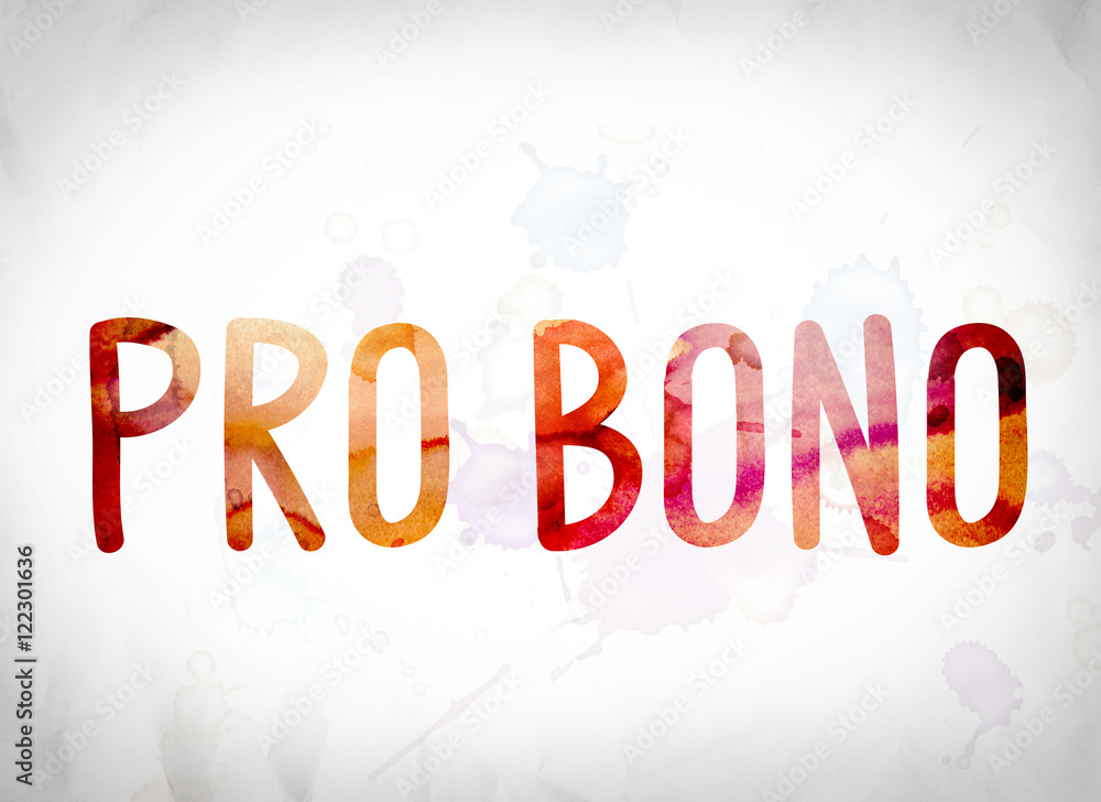 Pro Bono Concept Watercolor Word Art Stock Illustration | Adobe Stock