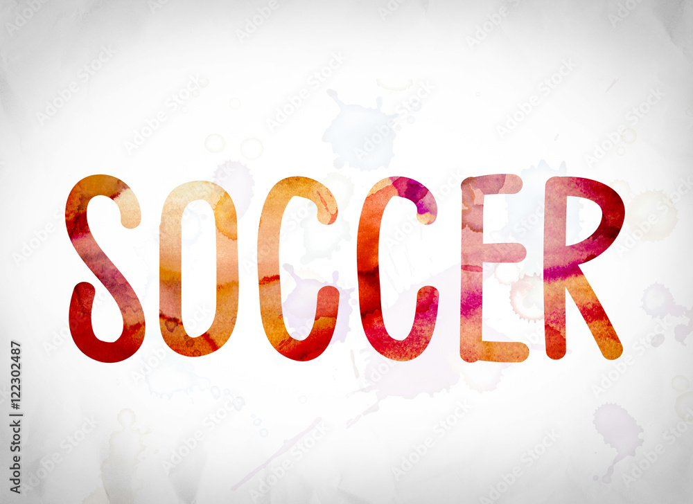 Soccer Concept Watercolor Word Art Stock Illustration | Adobe Stock