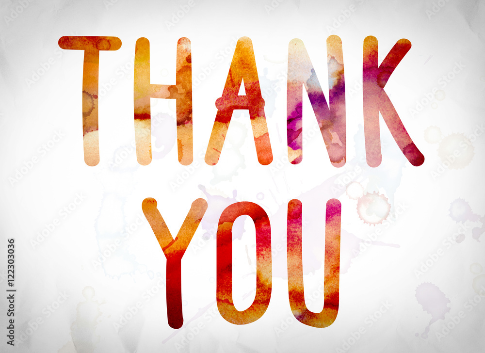 Thank You Concept Watercolor Word Art Stock Illustration | Adobe Stock