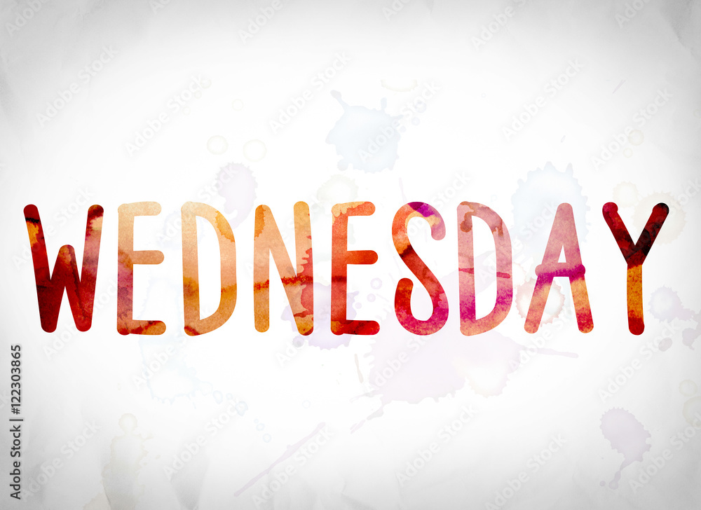 Wednesday Concept Watercolor Word Art Stock Illustration | Adobe Stock