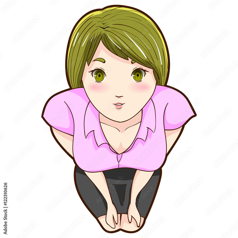 Clipart Girl Looking Up