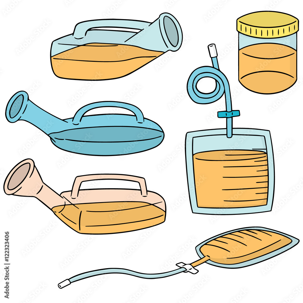 vector set of urinal pot and urine bag Stock Vector | Adobe Stock