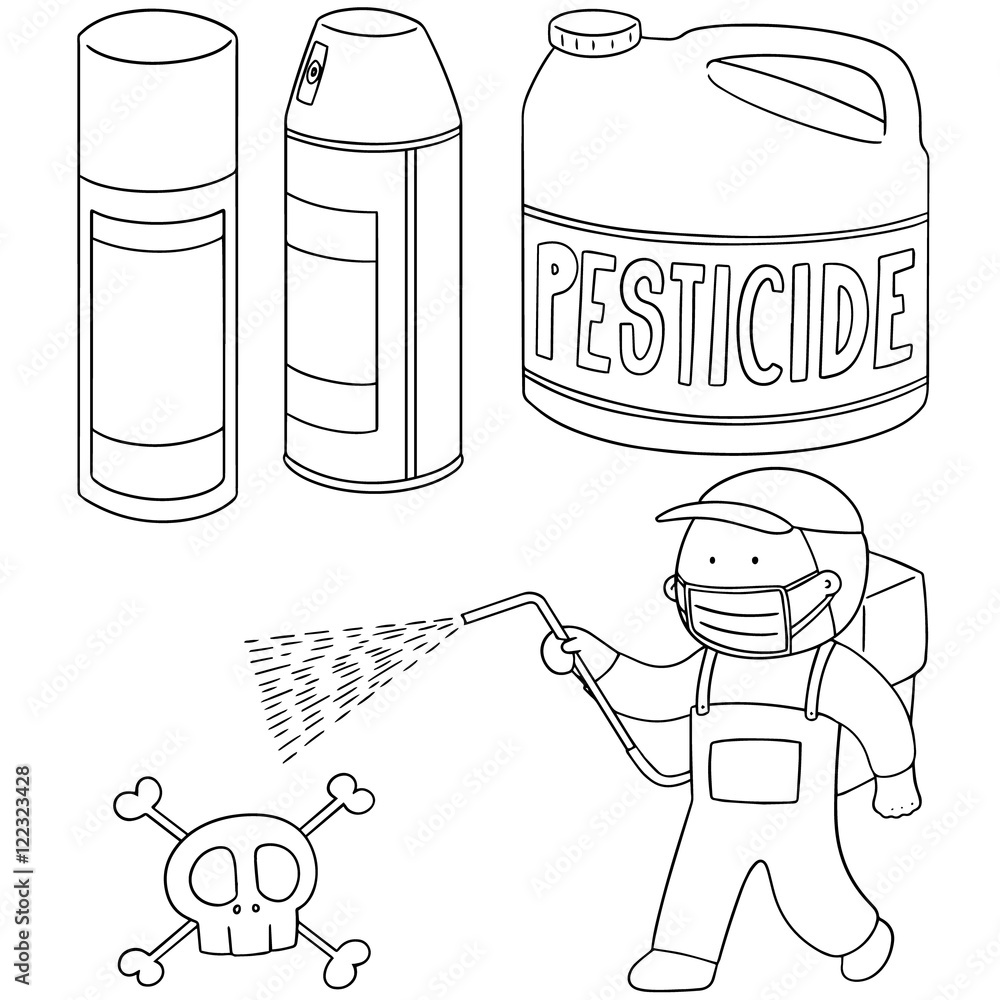 vector set of pesticide and farmer Stock Vector | Adobe Stock