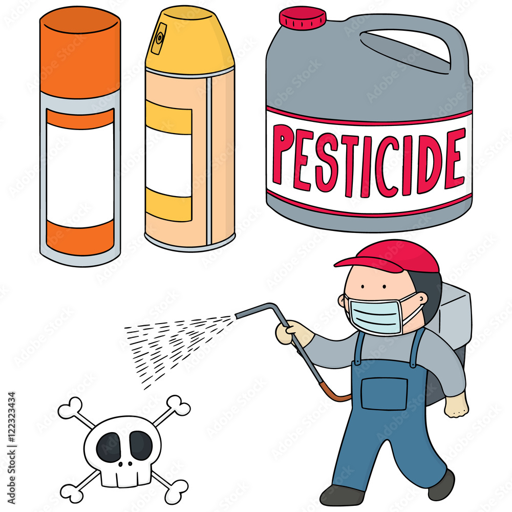 vector set of pesticide and farmer Stock-Vektorgrafik | Adobe Stock