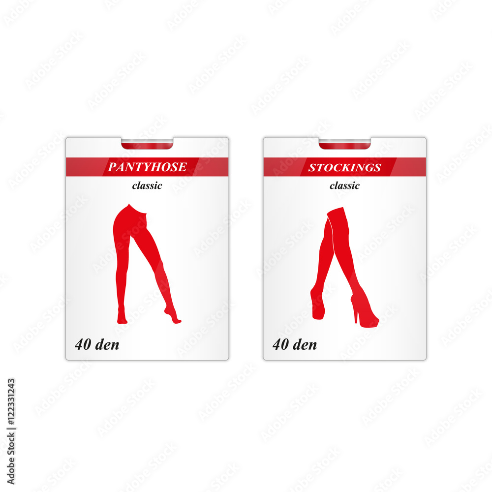 Set of two pantyhoses and stockings carton package box design ...