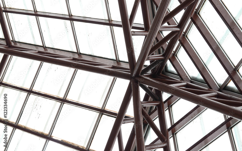 The glass roof structure of a conservatory. Stock Photo | Adobe Stock