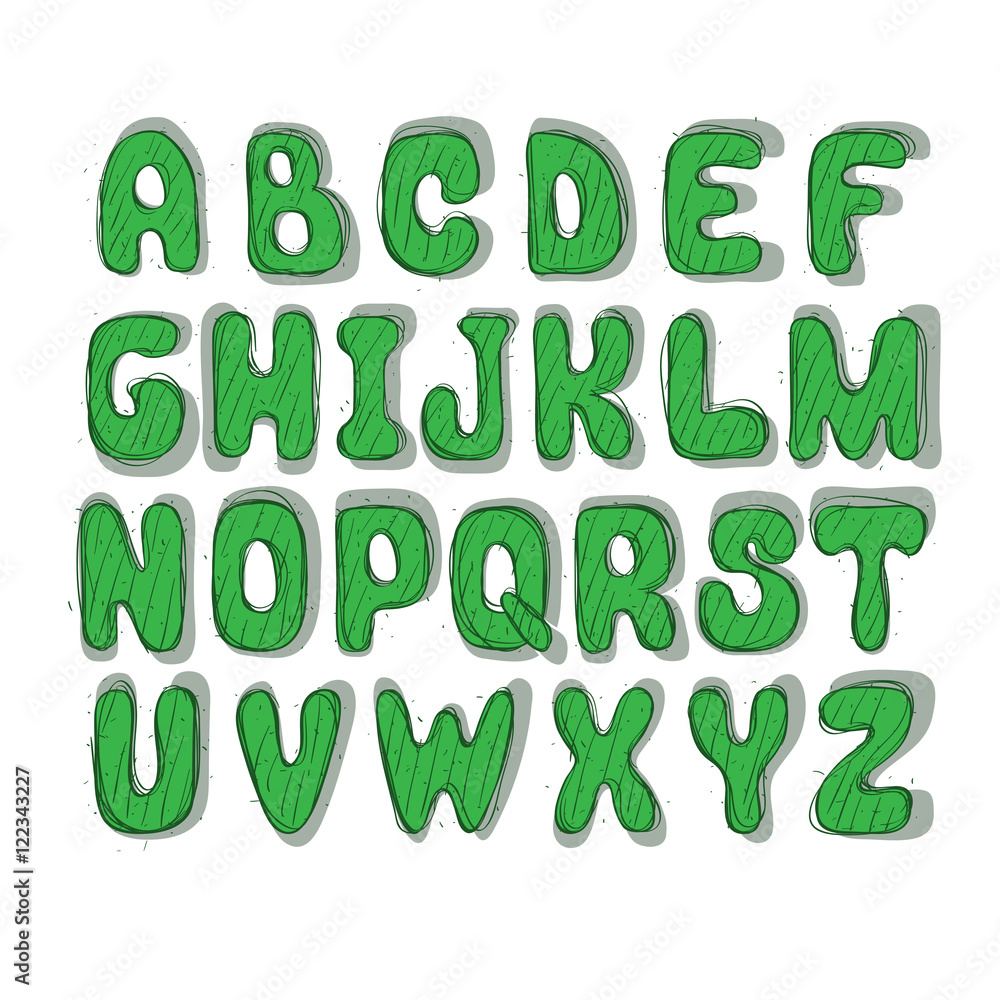 letters of latin alphabet. hand drawn doodle font Stock Vector | Adobe ...