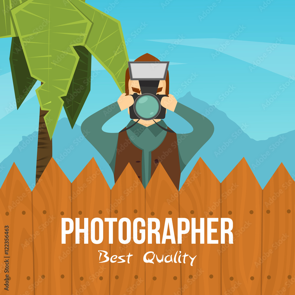 Photographer Cartoon Character Illustration Stock Vector | Adobe Stock