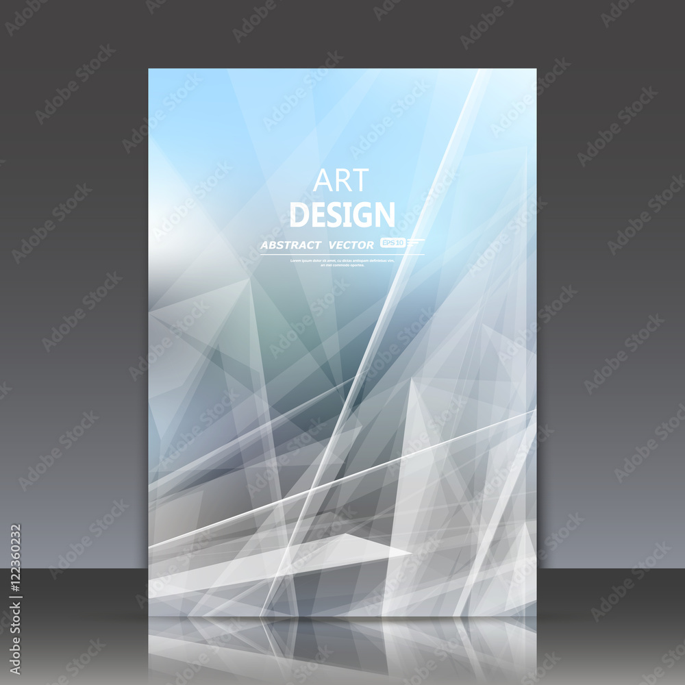 Abstract composition, shiny line backdrop, a4 brochure title sheet ...