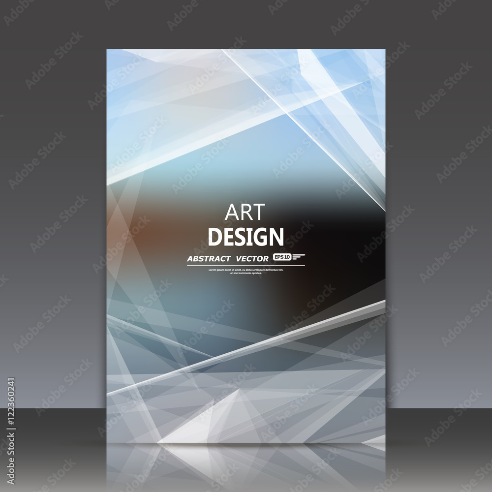 Abstract composition, shiny line backdrop, a4 brochure title sheet ...