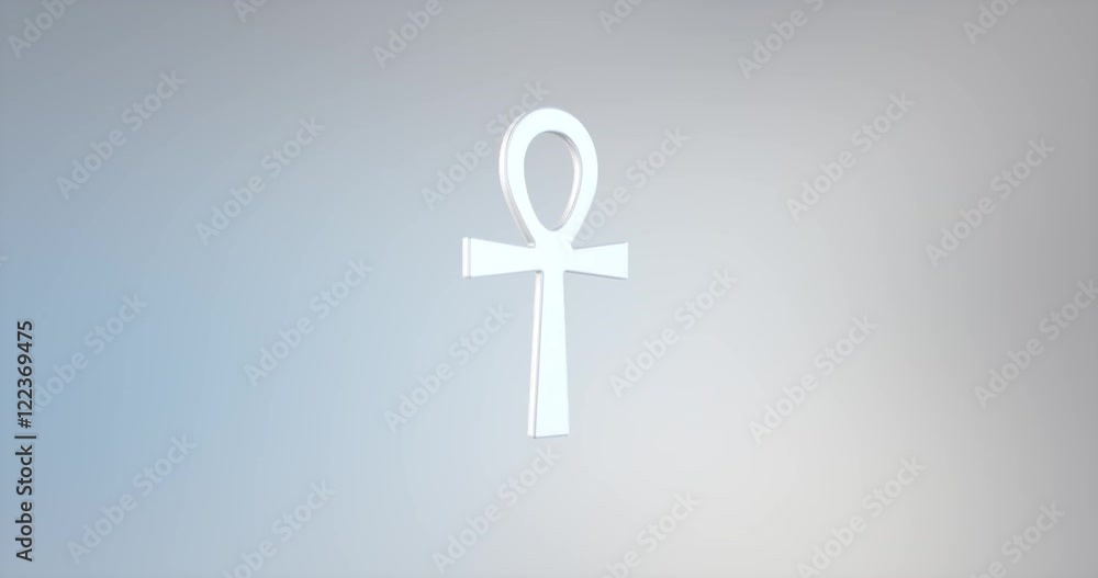 Animated Ankh White 3d Icon Loop Modules for edit with alpha matte ...