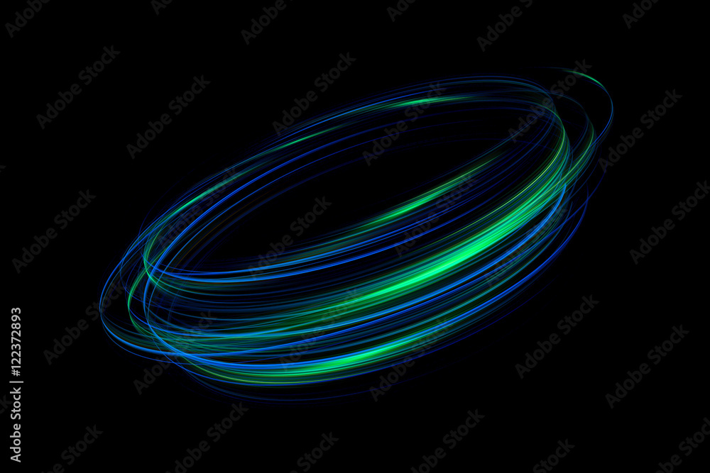 Glow swirl light effect. Circular lens flare. Abstract rotational lines ...