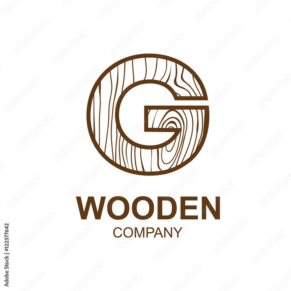 Abstract letter G logo design template with wooden texture,home,Logo ...