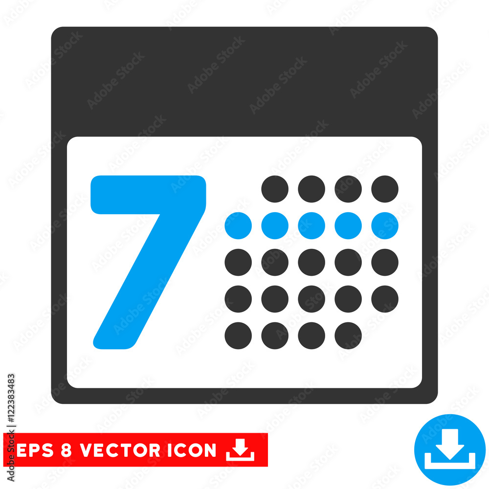 Blue And Gray Calendar Week EPS vector pictogram. Illustration style is ...