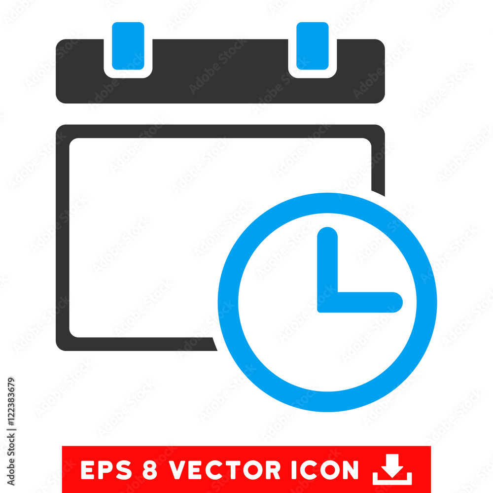 Blue And Gray Date and Time EPS vector pictograph. Illustration style ...