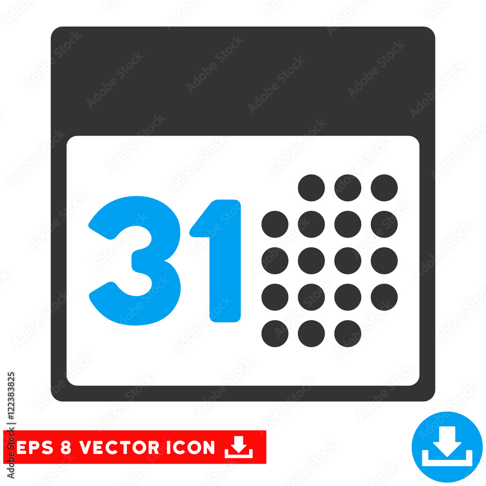 Blue And Gray Last Month Day EPS vector icon. Illustration style is ...