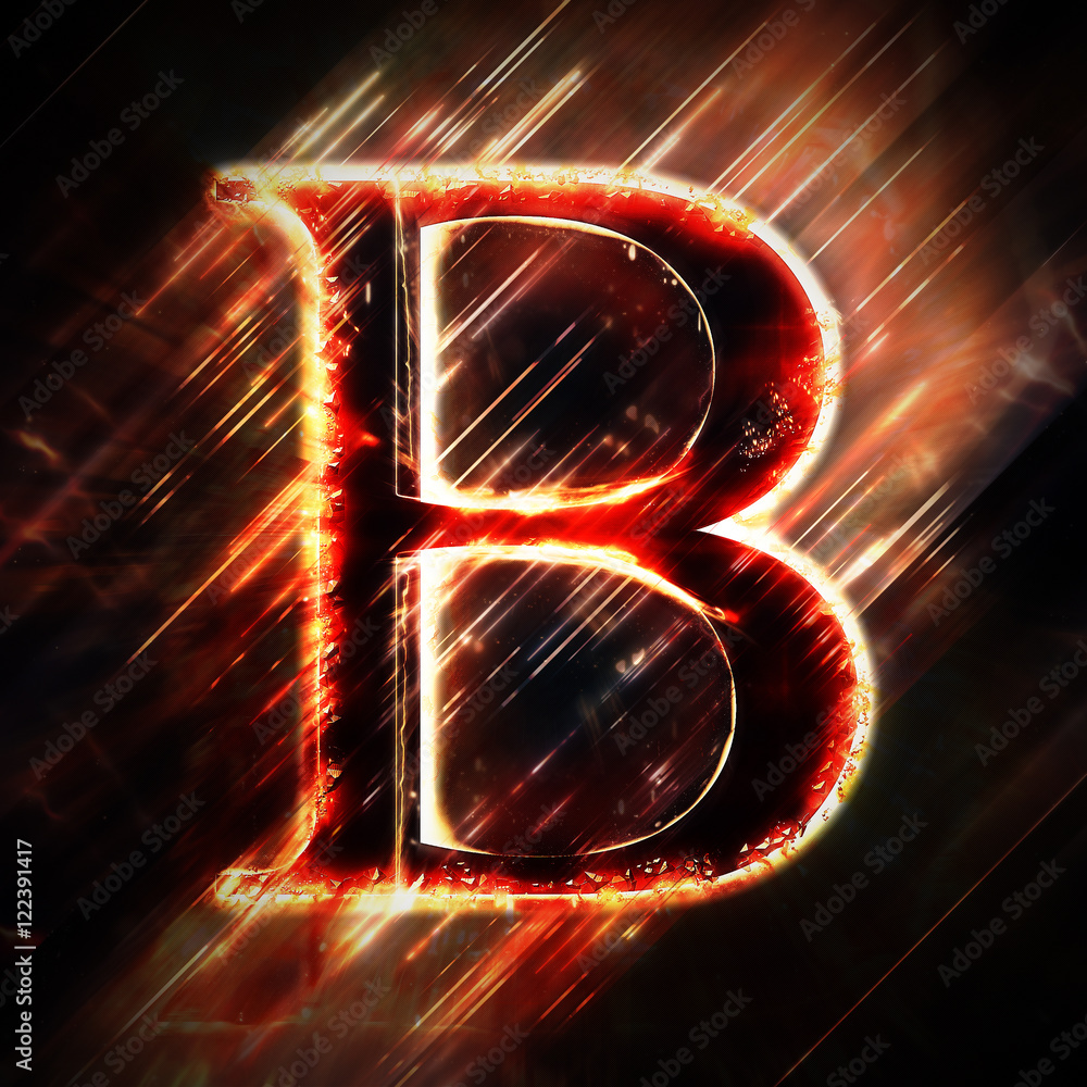 Red light letter B Stock Illustration | Adobe Stock
