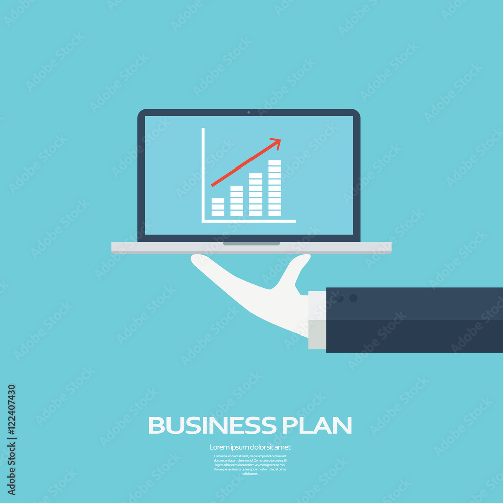 Business plan concept. Growth chart for successful mission. Targets and ...