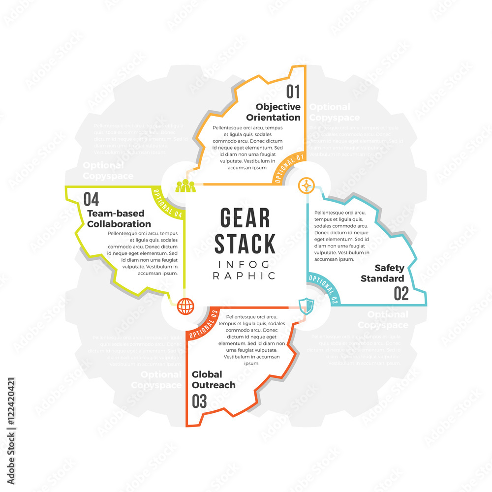 Gear-Stack Infographic Stock Vector | Adobe Stock