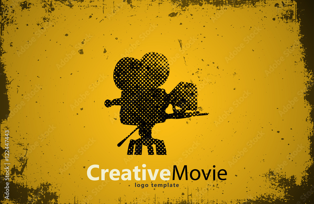 movie logo. Creative movie design. Camera logo. Studio logo Stock ...