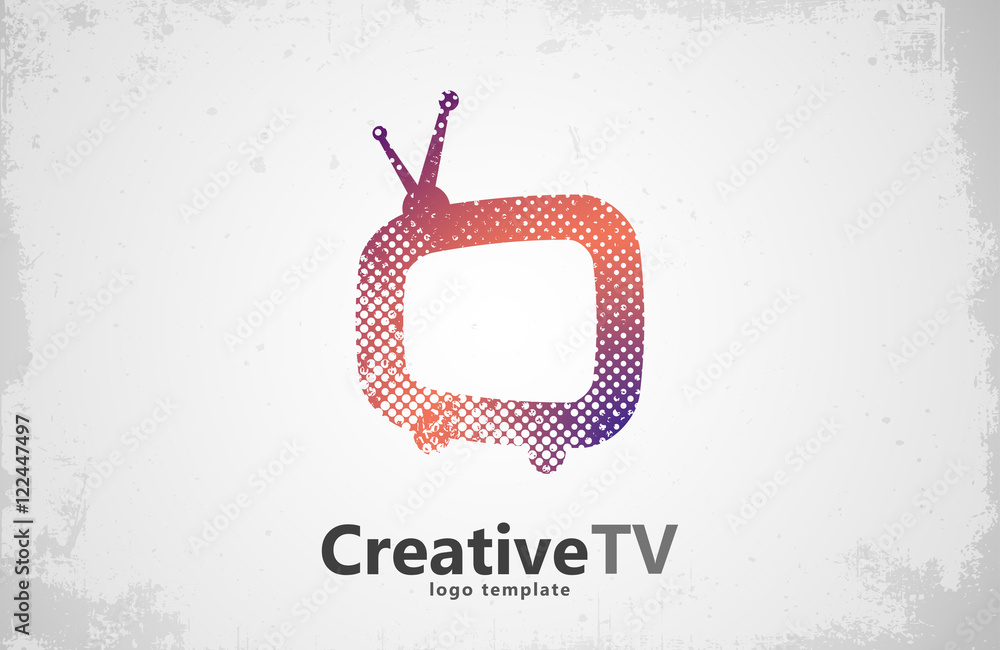 TV logo. Creative tv logo design. Media design Stock Vector | Adobe Stock