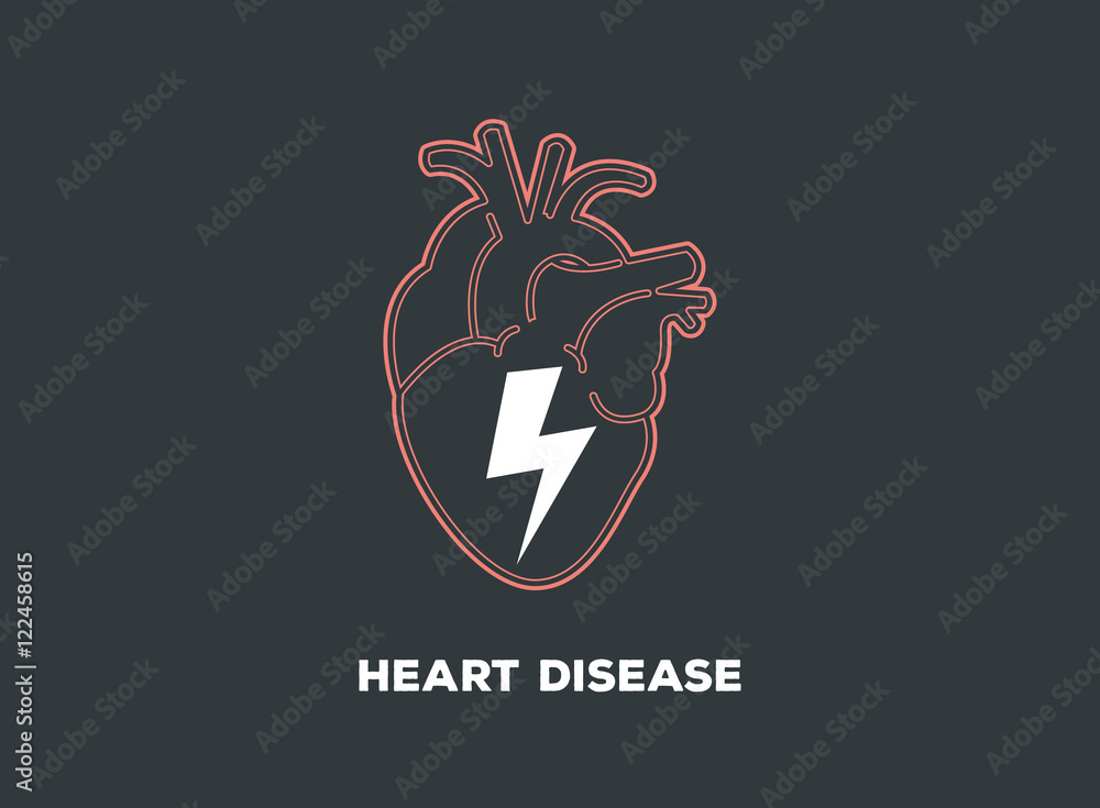 heart disease logo vector icon symbol Stock Vector | Adobe Stock