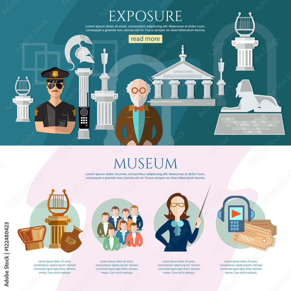 Museum infographics history and culture of civilization Stock Vector ...