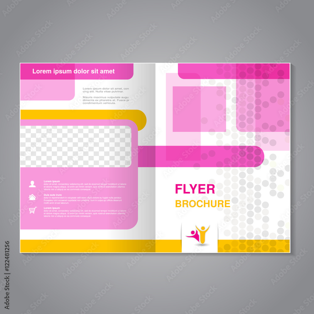 Vector modern brochure, abstract flyer with squared and dotted design ...
