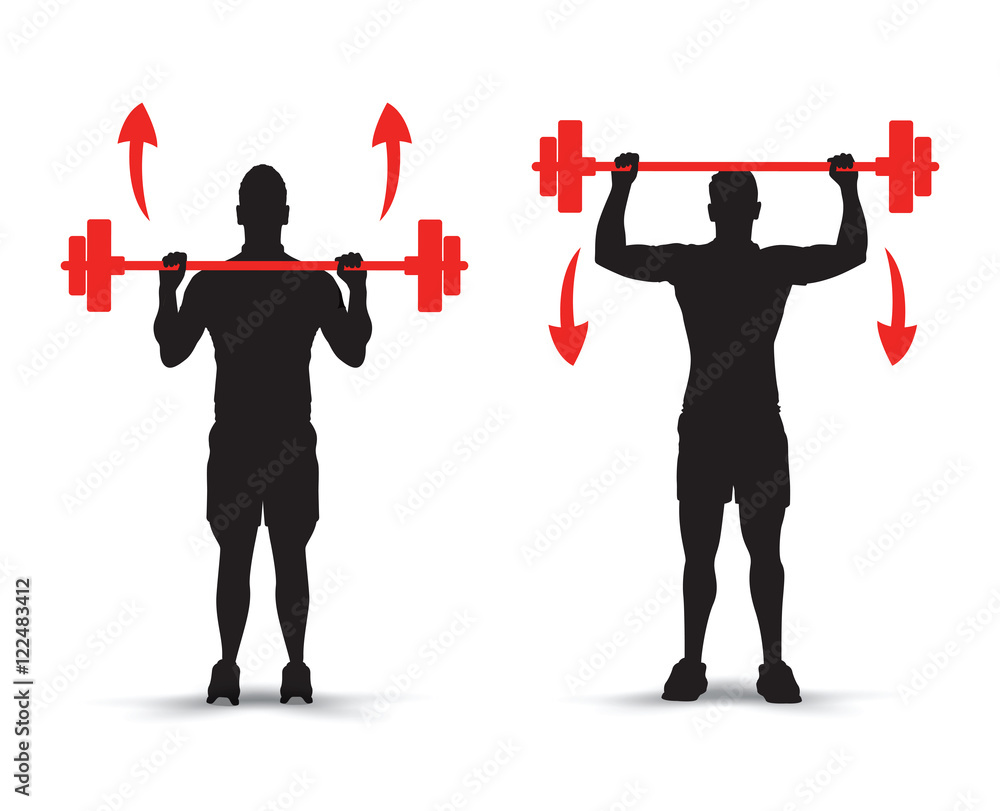lifting weights infographics Stock Vector | Adobe Stock