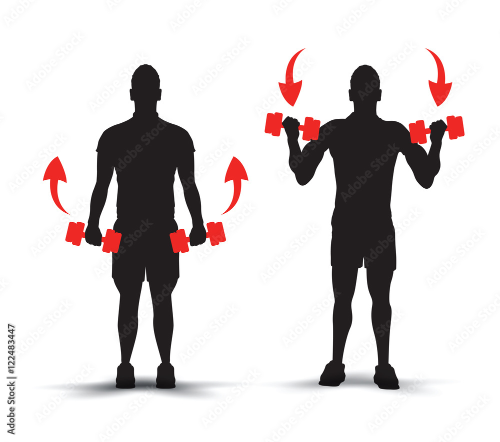 lifting weights infographics Stock Vector | Adobe Stock