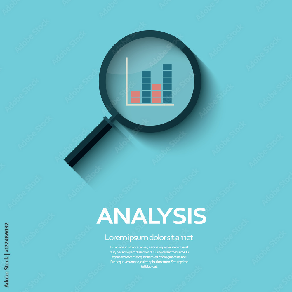 Business Analysis symbol with magnifying glass icon and chart. Stock ...