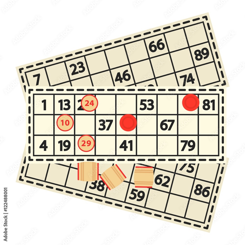 Bingo icon in cartoon style isolated on white background. Board games ...