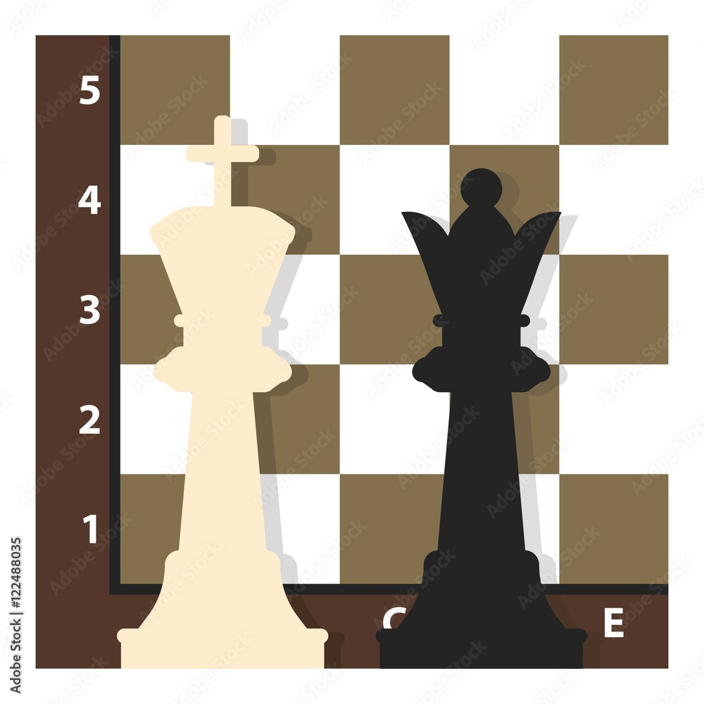 Chess icon in cartoon style isolated on white background. Board games ...