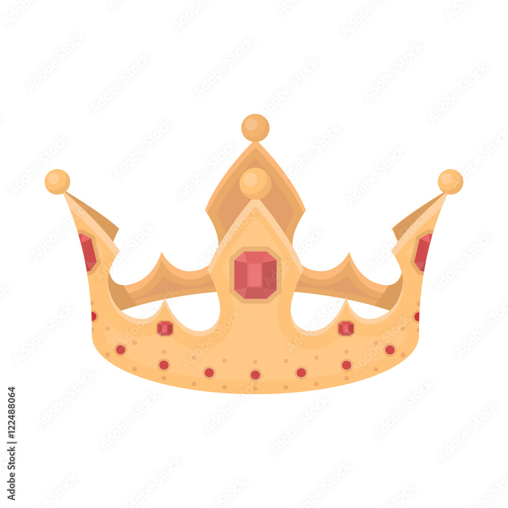 Crown icon in cartoon style isolated on white background. Hats symbol ...