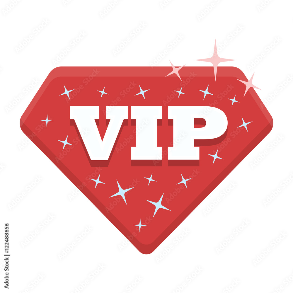 VIP icon in cartoon style isolated on white background. Label symbol ...